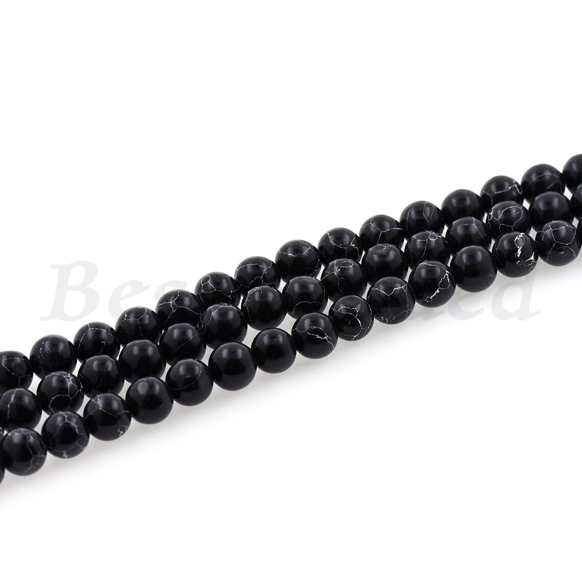 Round Natural Black Howlite Stone Beadssmooth Jasper Gemstone | Etsy