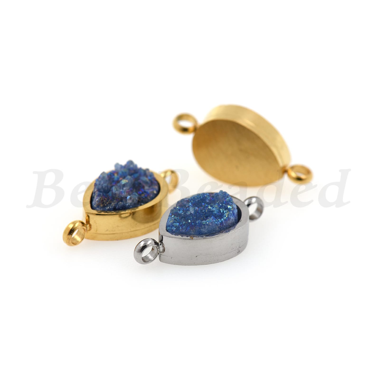 Drop Shape Druzy Beadswith Stainless Steel Basedruzy - Etsy