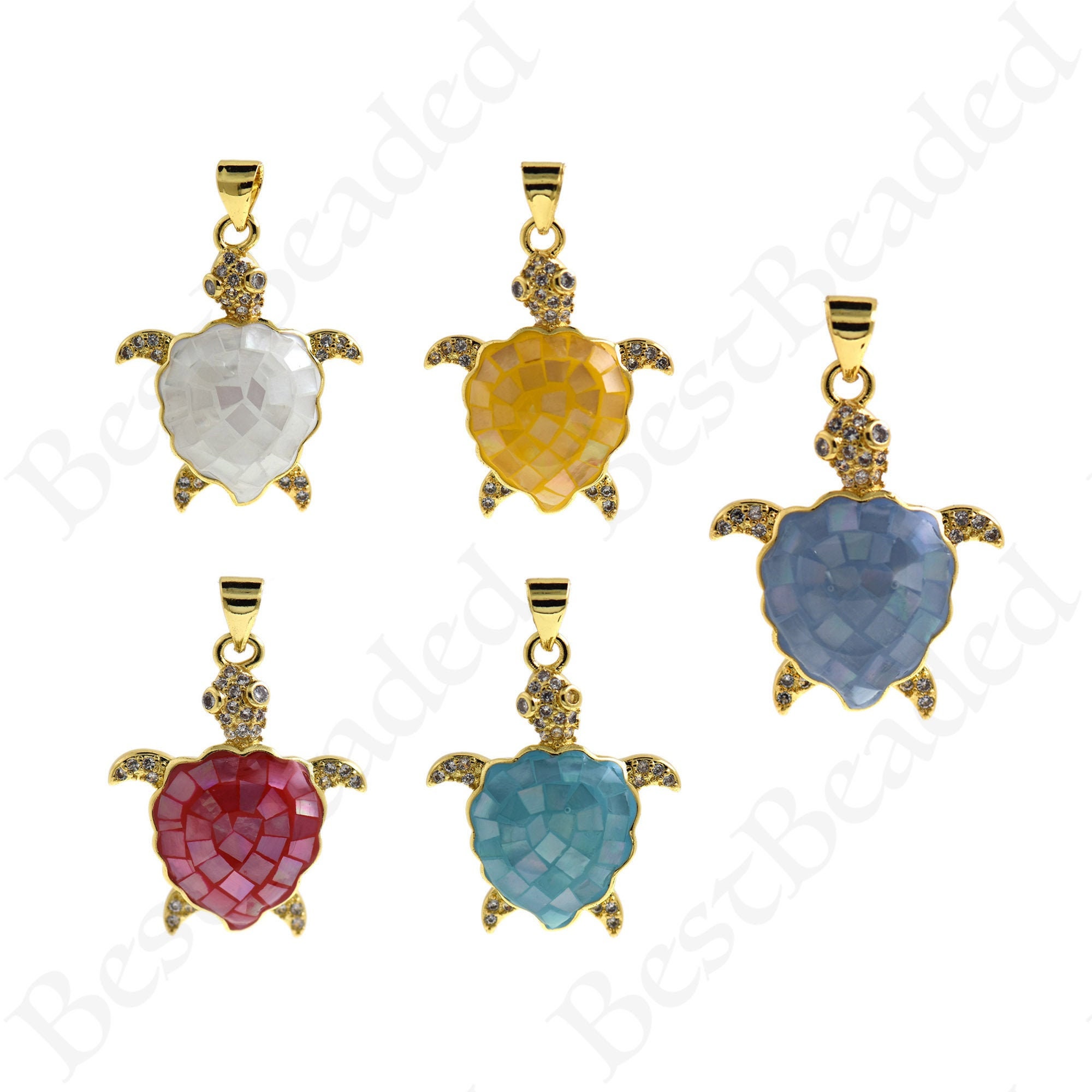 Colorful Shell Turtle Charms18k Gold Filled Sea Animal - Etsy