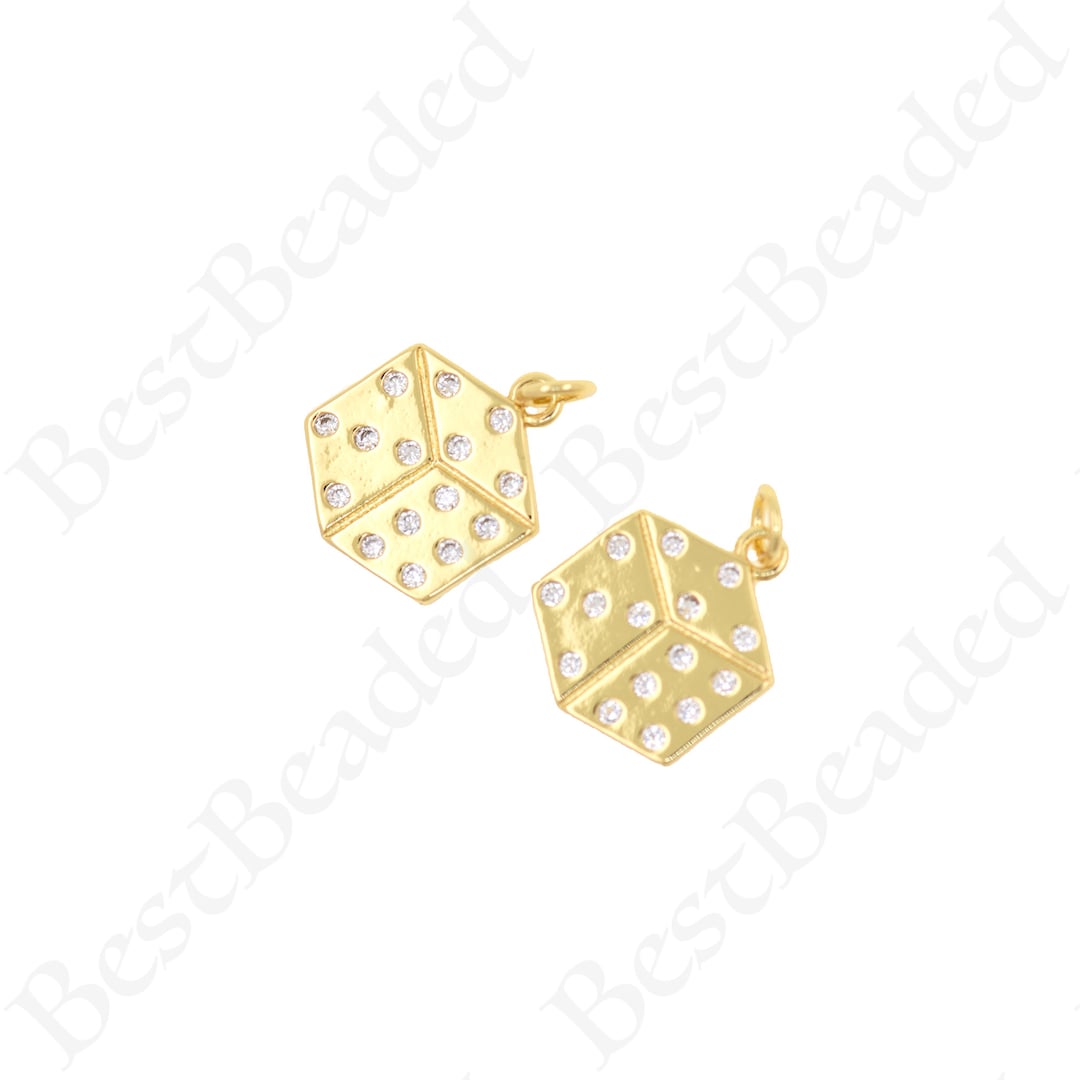 Cube Spacer Beads,pave CZ @ Symbol Shape Dice Charms,for DIY Jewelry ...