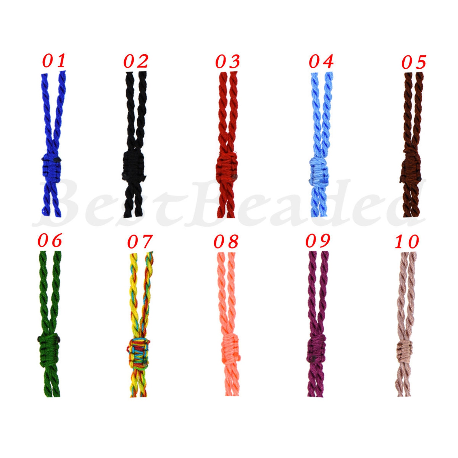 10pcs Adjustable Rope Cord Bracelet,half Finished Tassel Bracelet ...