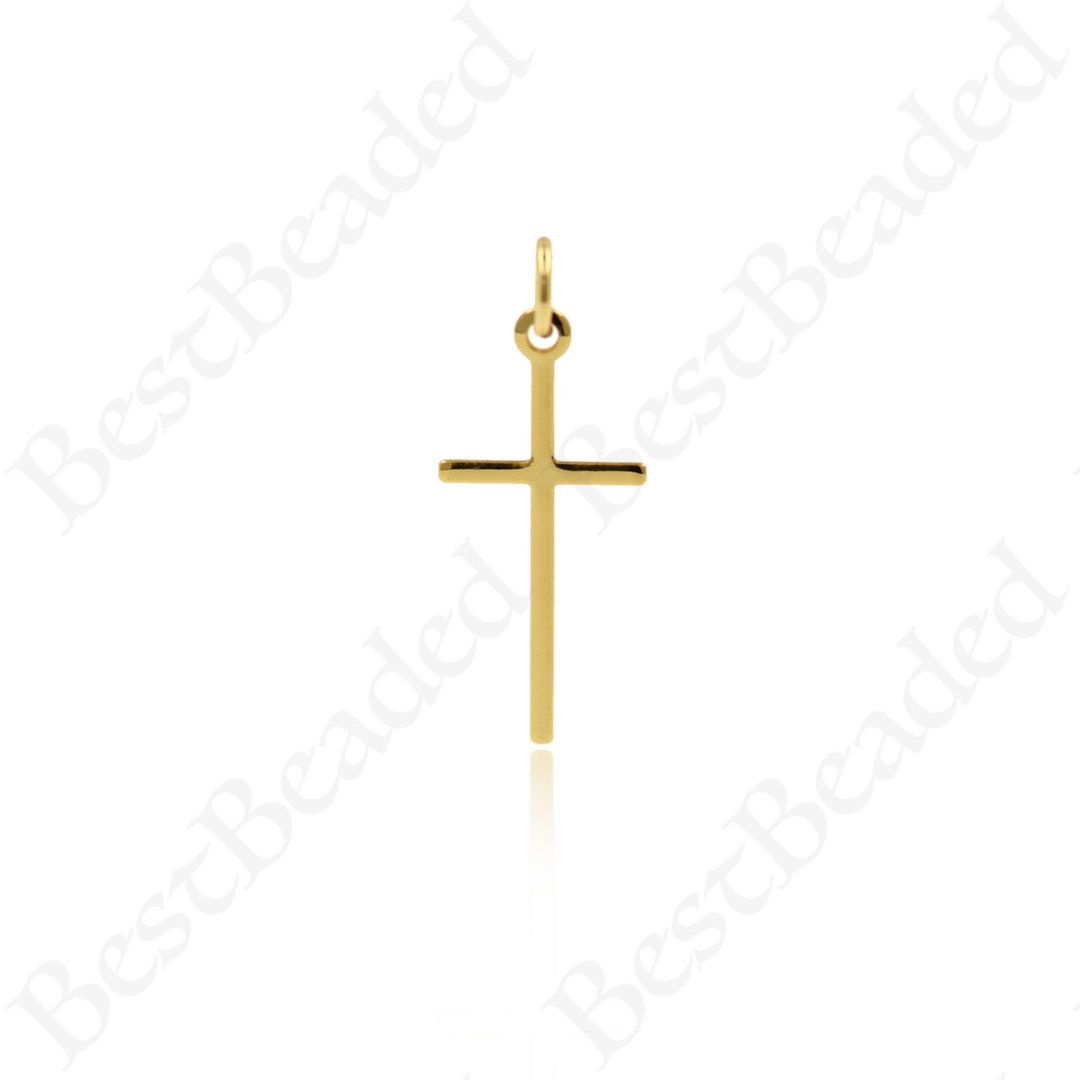 Gold Filled Cross Pendant,simple Cross Charm,diy Religion Jewelry ...