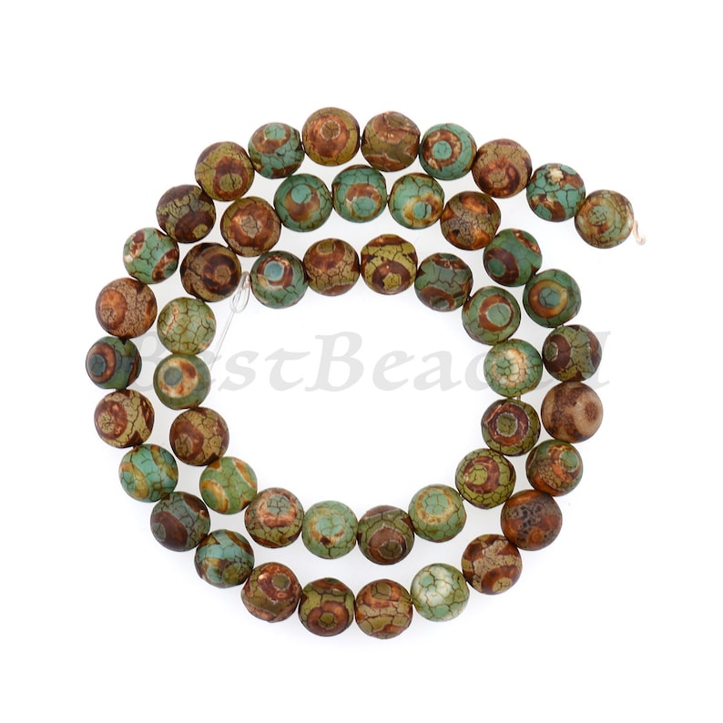 Natural Tibetan Beads,crackle Agate DZI Beads,one Full Strand Loose ...
