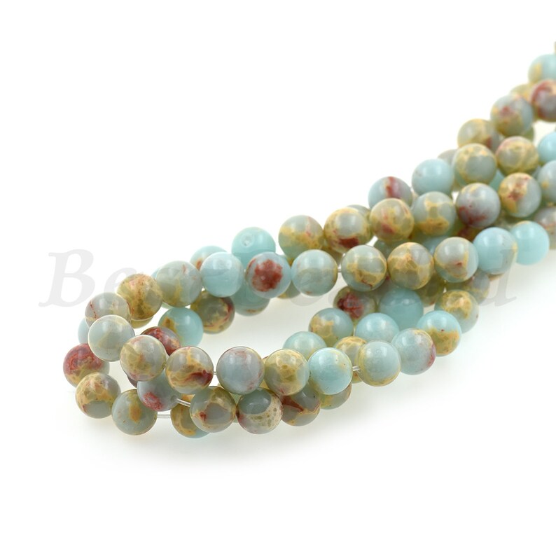 Round Smooth Impression Jasper Stone Beads,shoushan Jade Gemstone Loose ...
