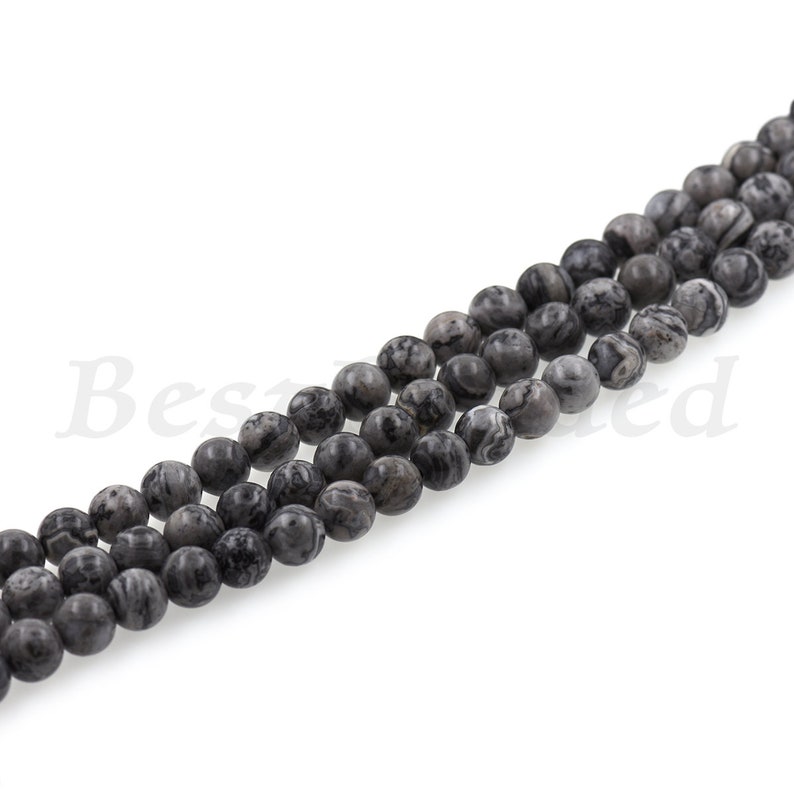 Natural Map Gemstone Beads,smooth Gray Jasper Stone Loose Beads for ...