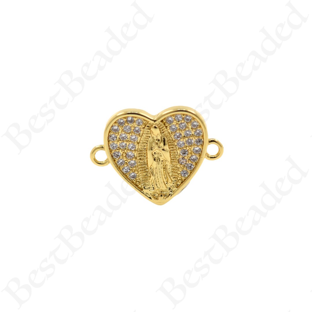 Virgin Mary Love Heart Connector,dainty Love Heart Connector,holiday ...