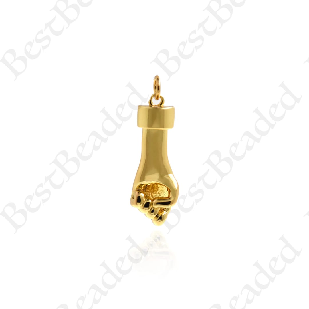 18K Gold Filled Power Fist Charm,solidarity Fist Pendant for Minimalist ...