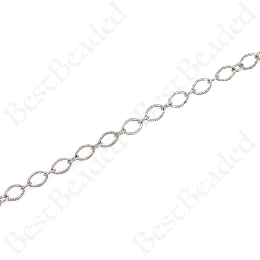 18K Silver Filled Cable Chain,texture Chain Necklace,stainless Steel ...