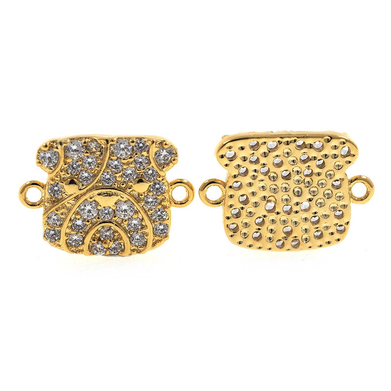 Bulldog Bracelet Connector CZ Pave Link Spacer Charm for Personality ...