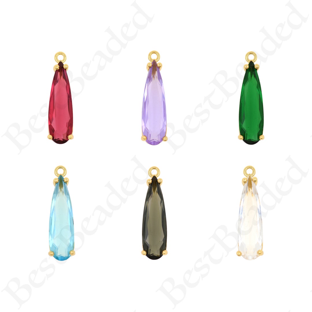 18k Gold Filled Teardrop Pendant,crystal Drop Shape Charm for ...