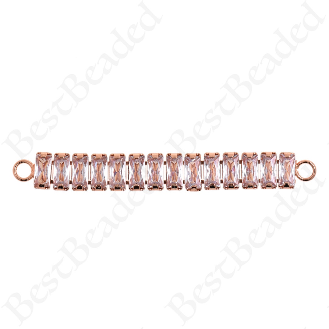 CZ Rectangular Paved Connector-long Bar Connector-diy Necklace and ...