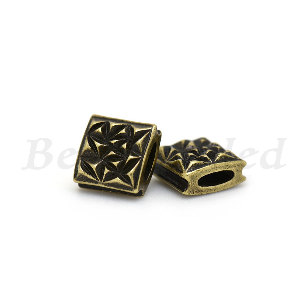Flat Square Loose Beads,antique Style Woven Gemstone Bracelet Spacer ...