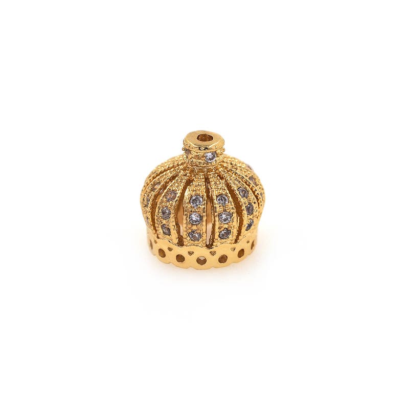 Crown Tassel Cap Brass Bead Caps for DIY Handmade Jewelry Making ...