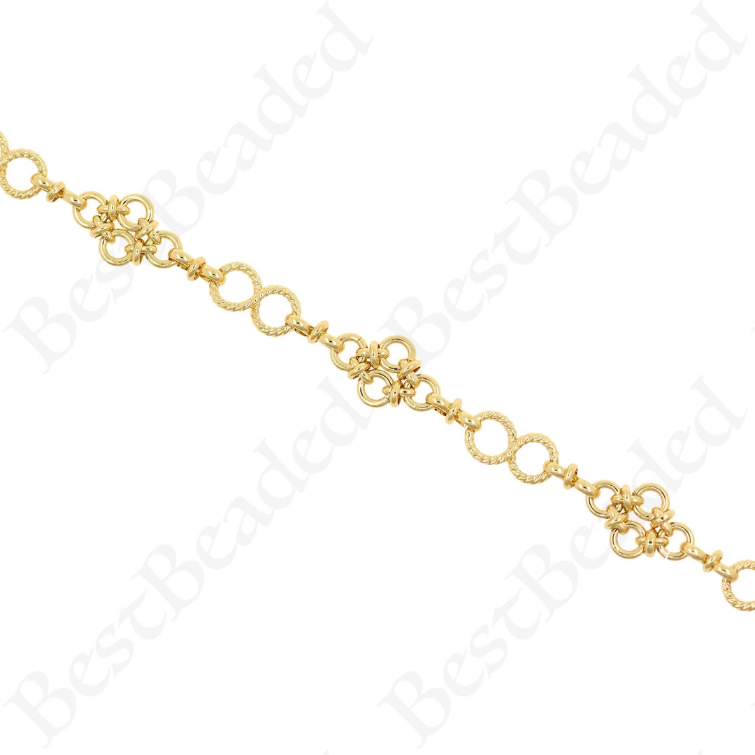 18K Filled Gold Chinese Knot Chain, Chinoiserie Jewelry for DIY ...