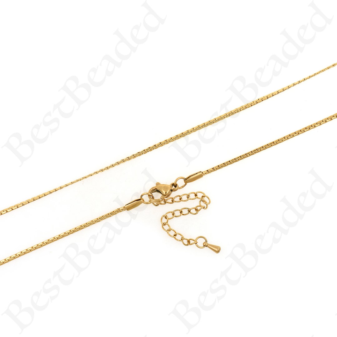 Stainless Steel Necklace,round Box Chain Necklace Stainless Steel ...