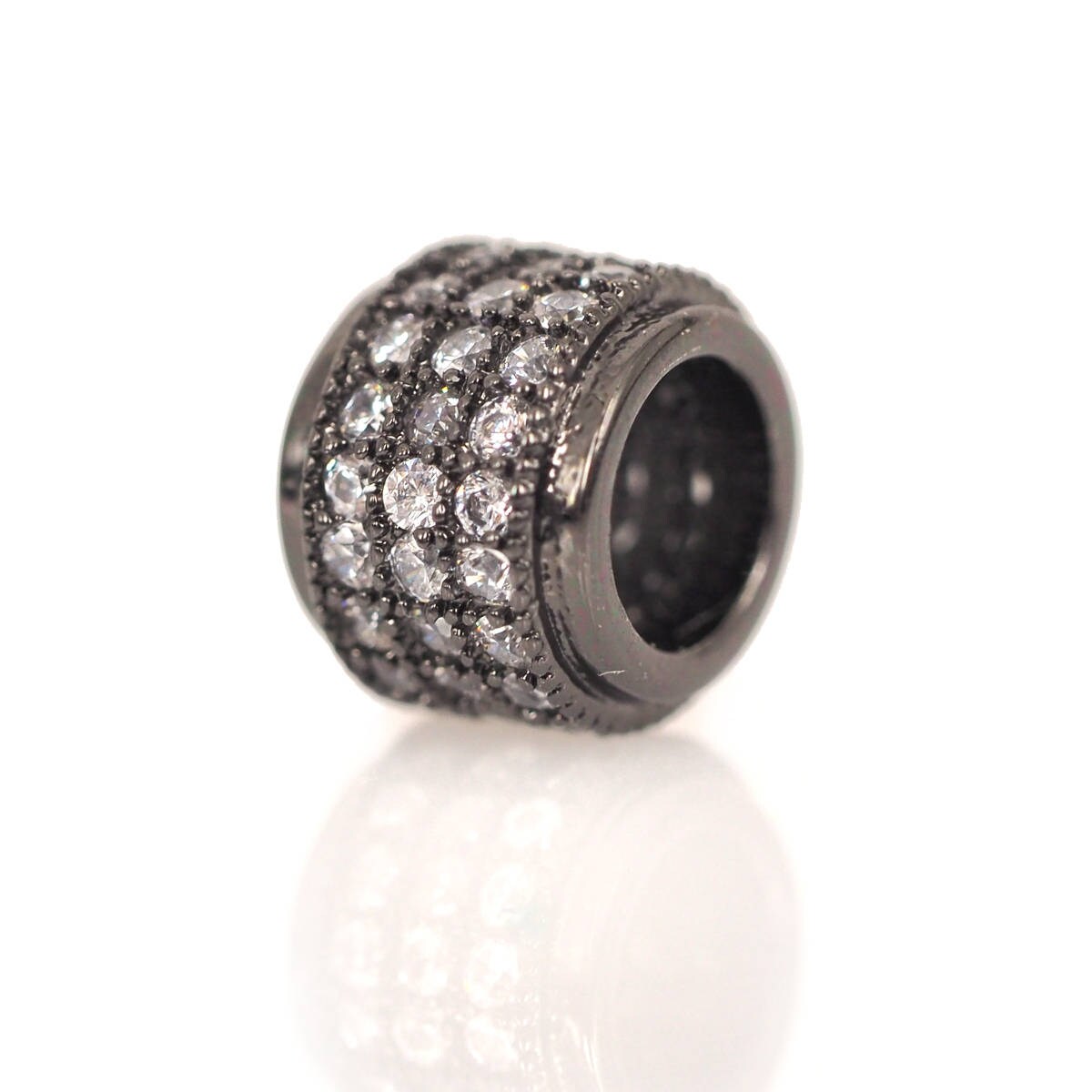 Micro Pave CZ Large Hole Bead for European Style Bracelet | Etsy