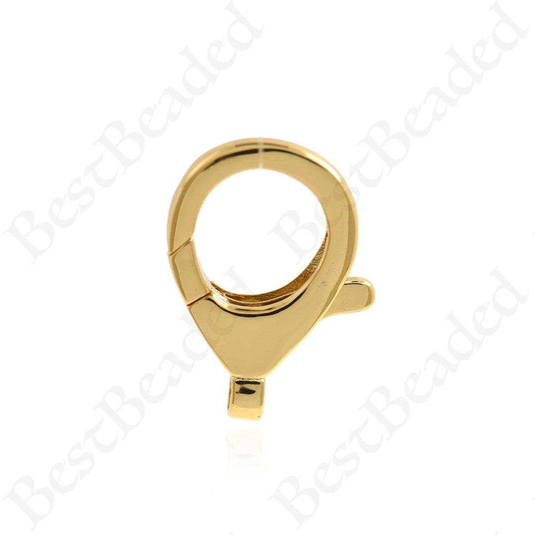 18k Shiny Gold Plated Round Spring Clasp ,brass Round Clasp , Shiny ...