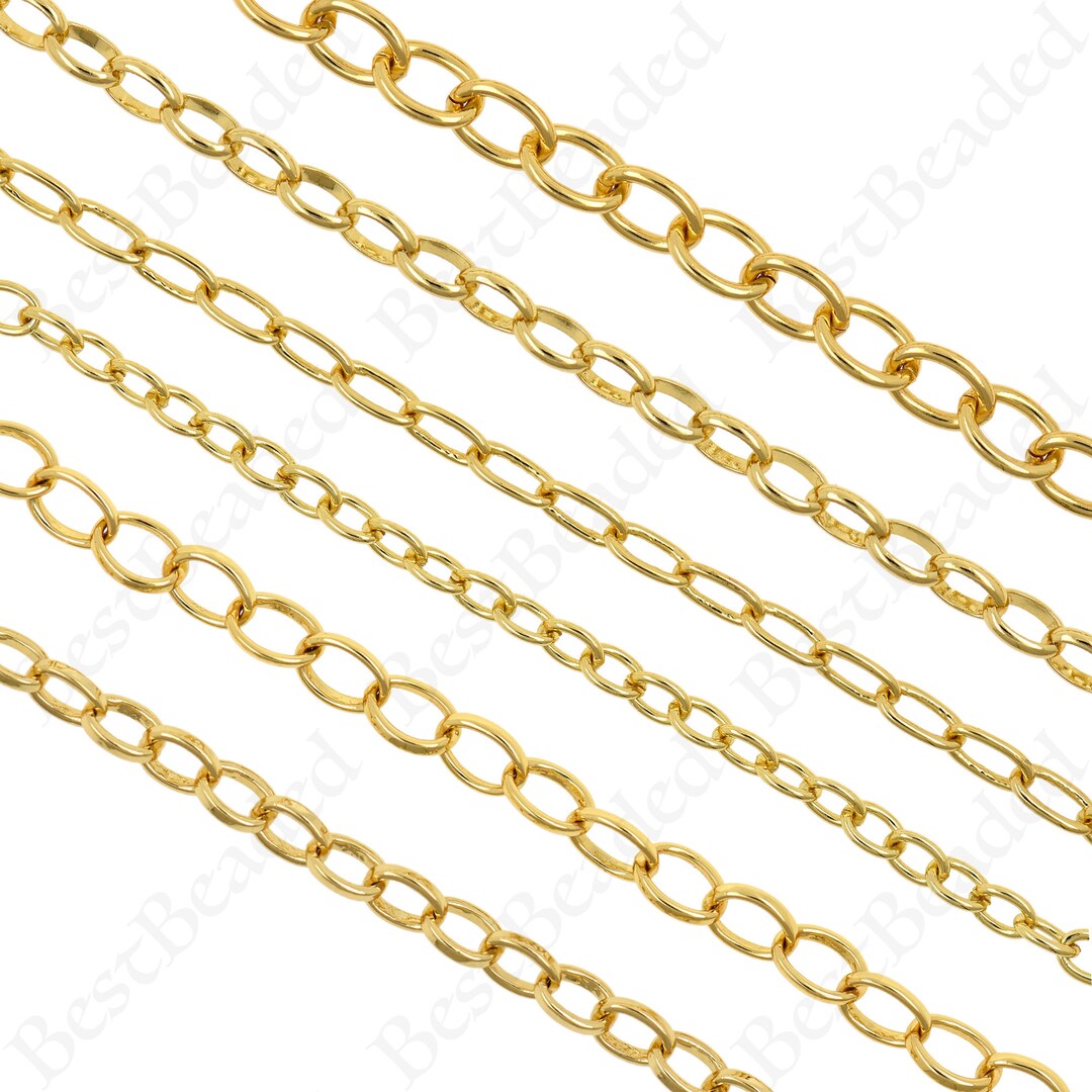 Long Oval Cable Chain,gold Filled Necklace Link Chain,minimalist ...