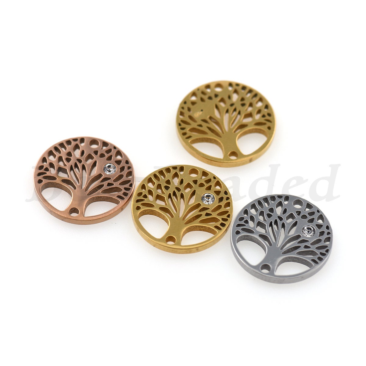 Family Tree Connector/linksstainless Steel Micro Pave CZ | Etsy