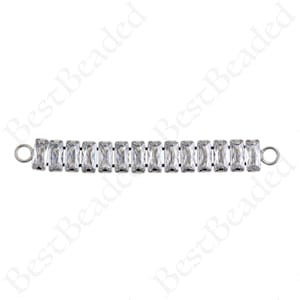 CZ Rectangular Paved Connector-long Bar Connector-diy Necklace and ...