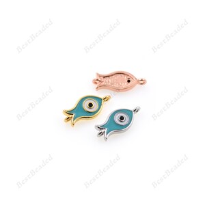 Enamel Fish Connector Links,turquoise Evil Eye Pendant Spacers,diy ...