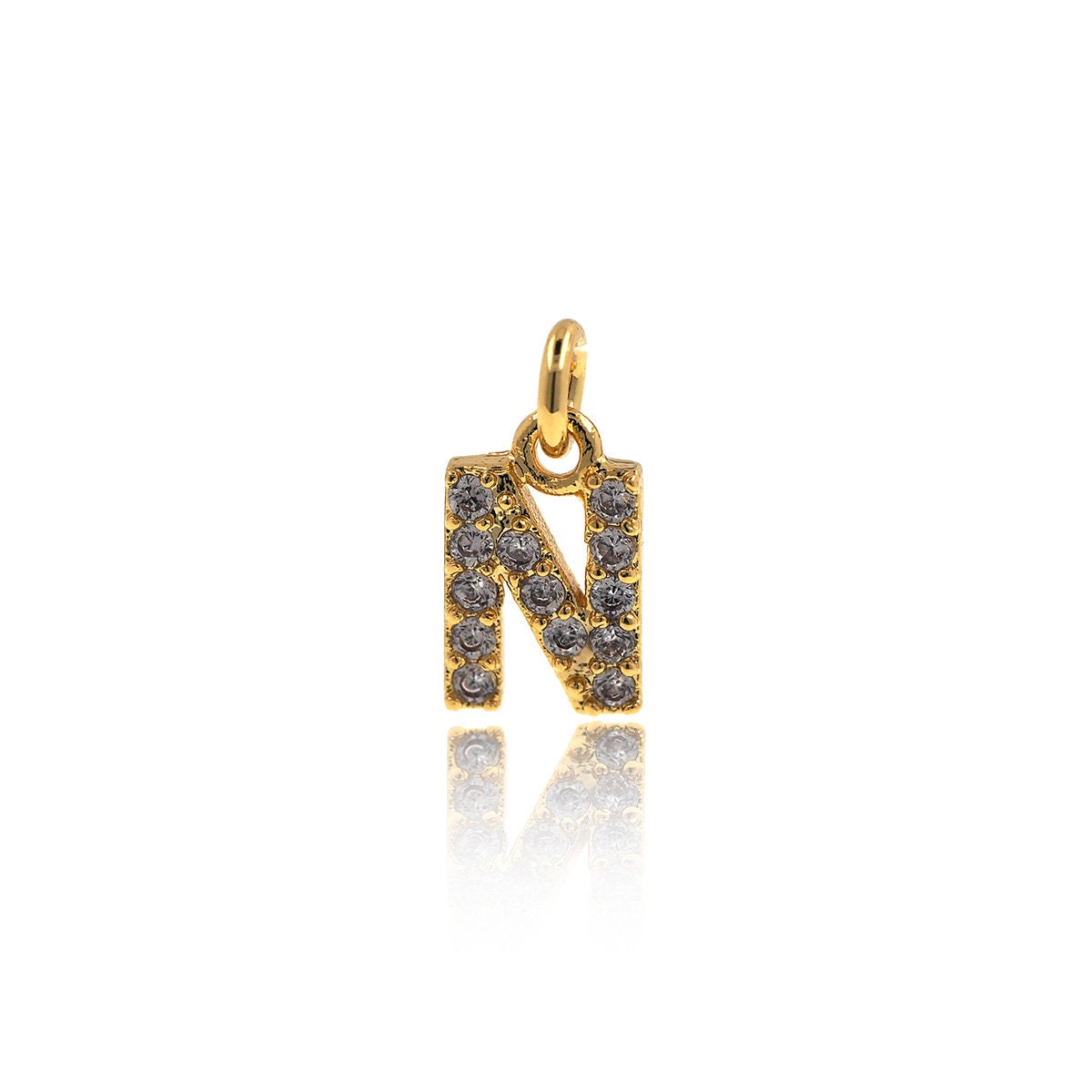 Initial Letter Pendant Gold Small Alphabet Charm for Original Necklace ...