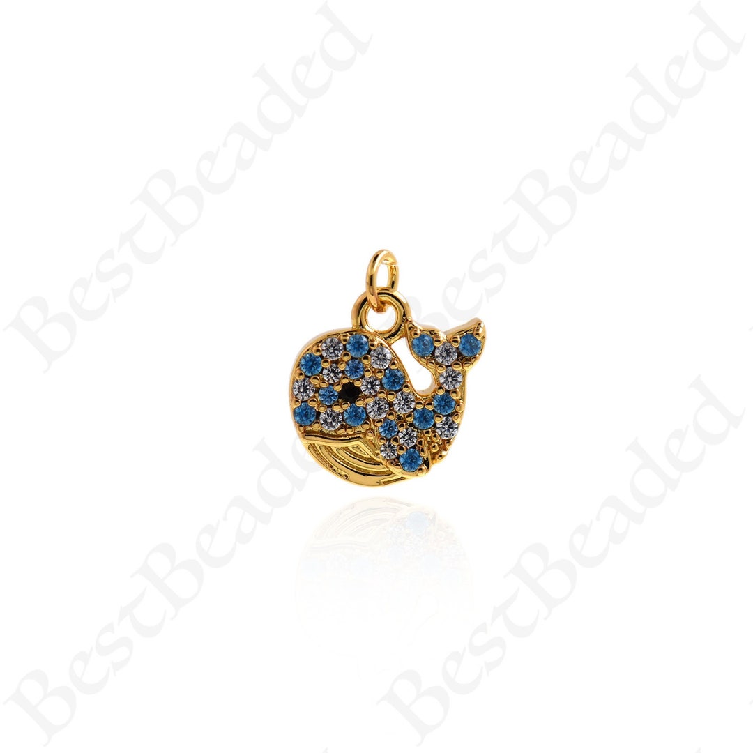 Cute Humpback Whale Charm,18k Gold Filled Sea Life Animal Pendant ...