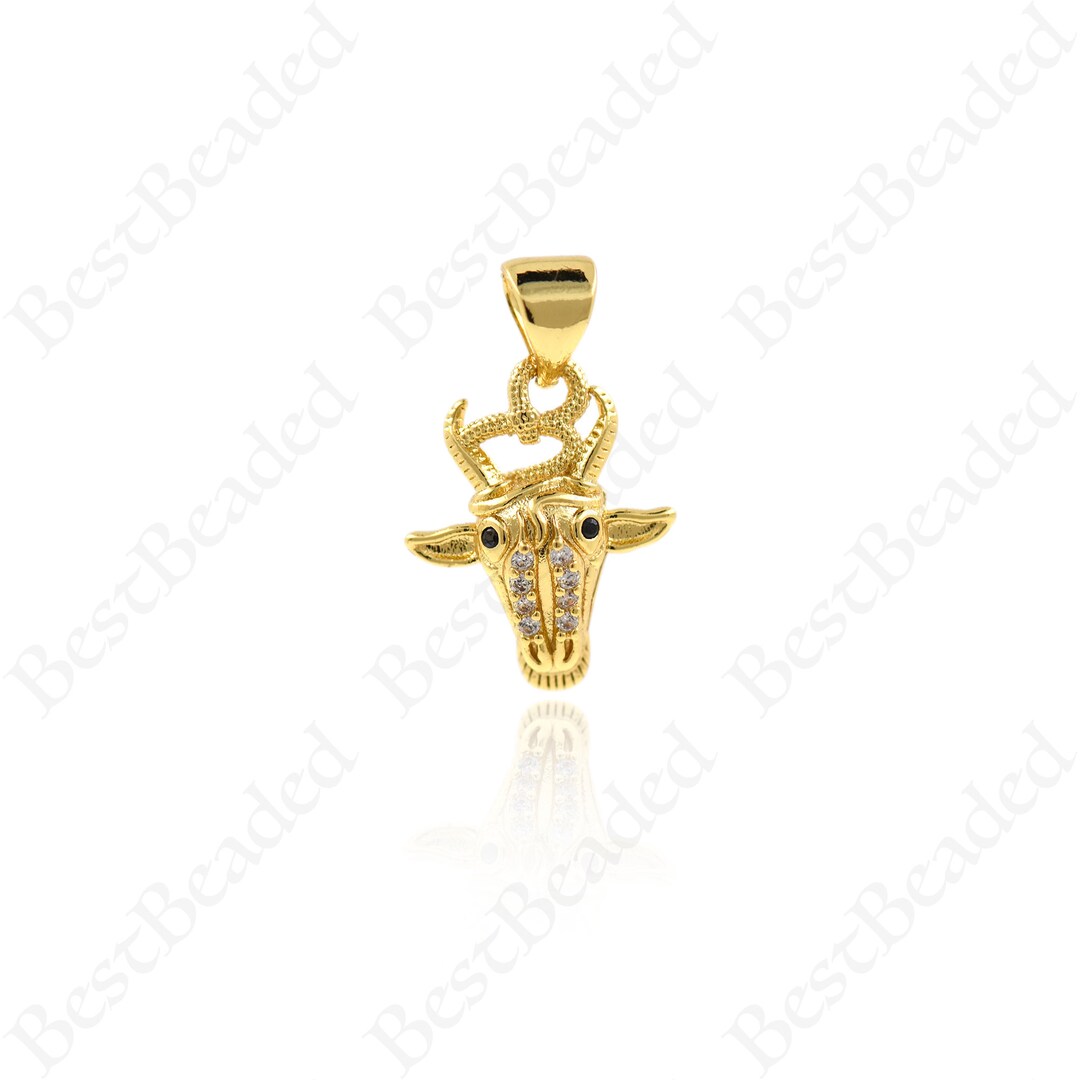 Goat Pendant,gold Plated Sheep Animal Charms for Jewelry Making 12x15mm ...