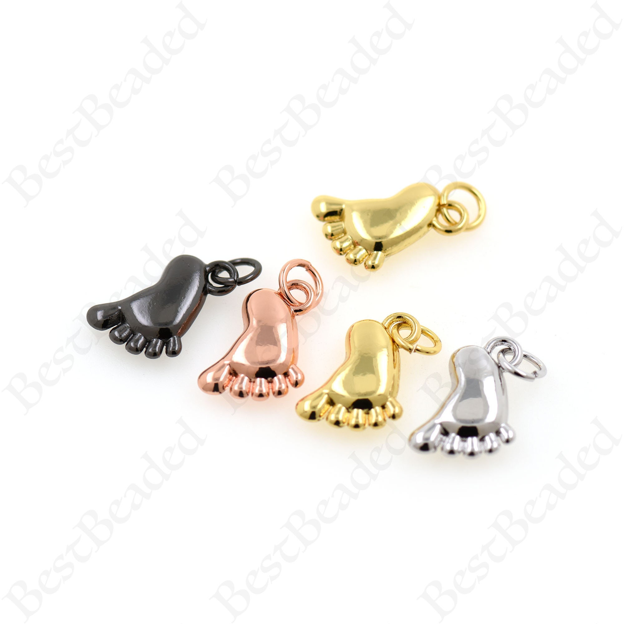 Baby Feet Shape Pendants,brass Footprint Hanging Charms,diy Jewelry ...