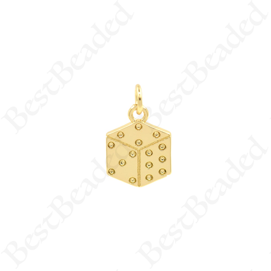 Check Symbol Dice Beads,pave Green CZ Square Connector Charm,for ...