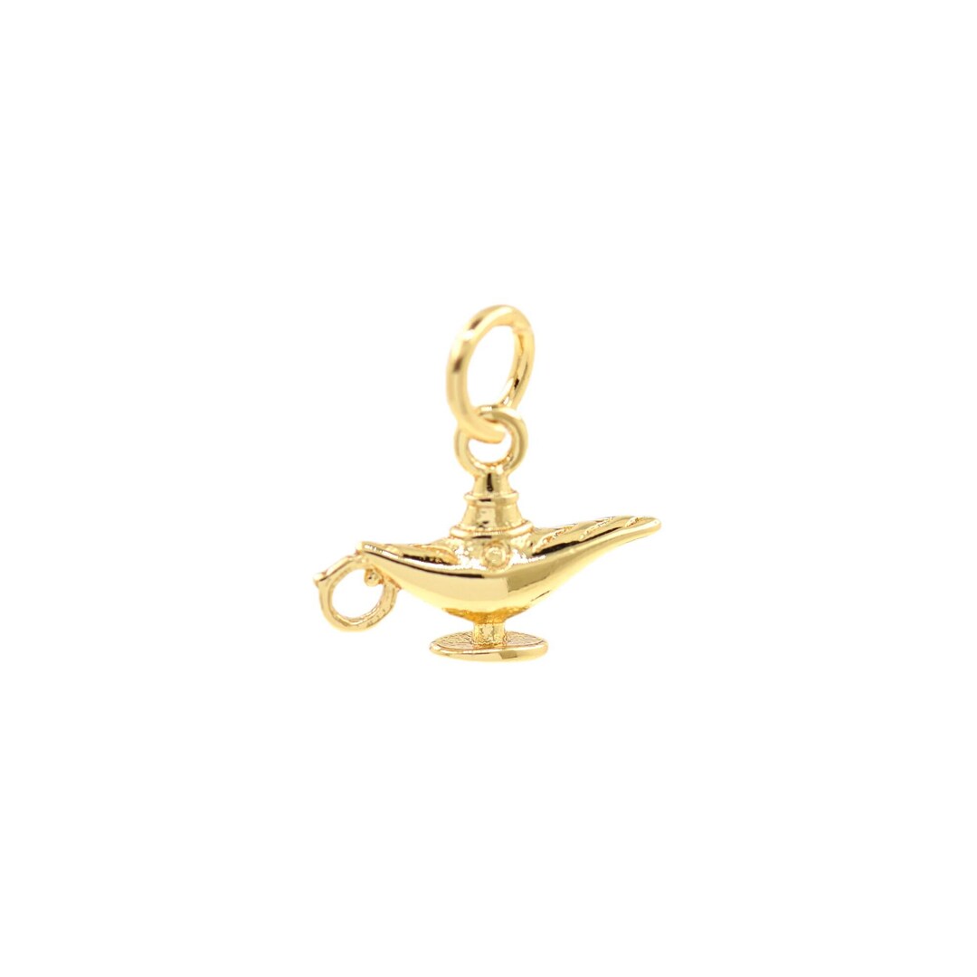 Aladdin Magic Lamp Charms,18k Gold Filled Aladdin Magic Lamp Pendant ...