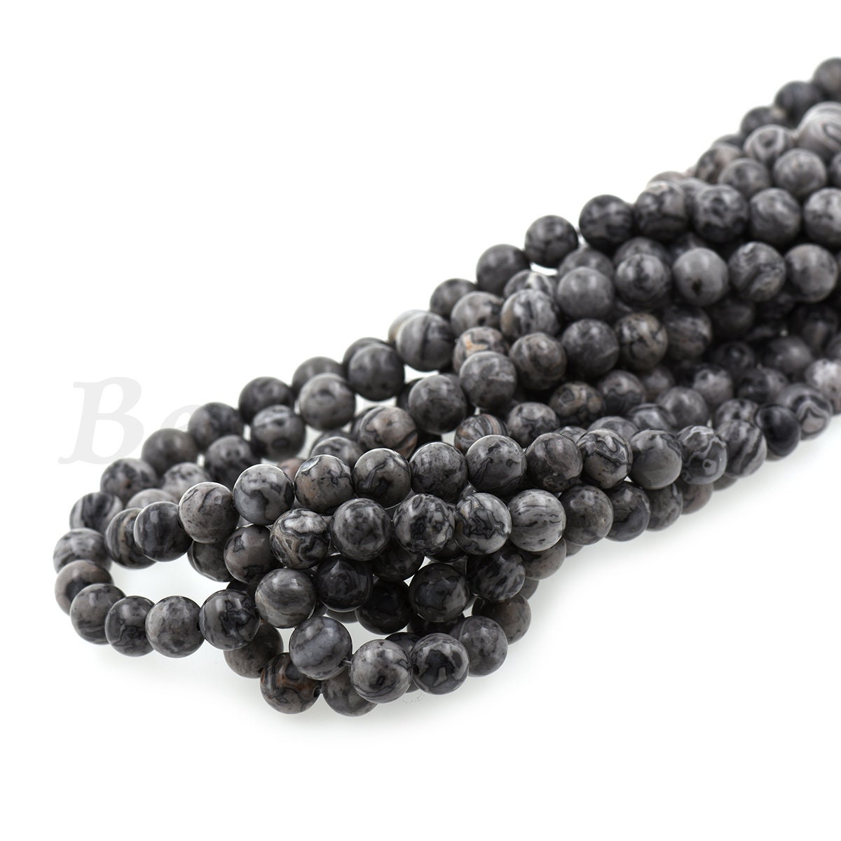 Natural Map Gemstone Beadssmooth Gray Jasper Stone Loose - Etsy