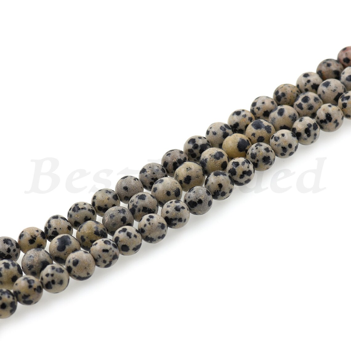 Round Natural Dalmatian Stone BeadSmooth Spot Jasper Gemstone | Etsy