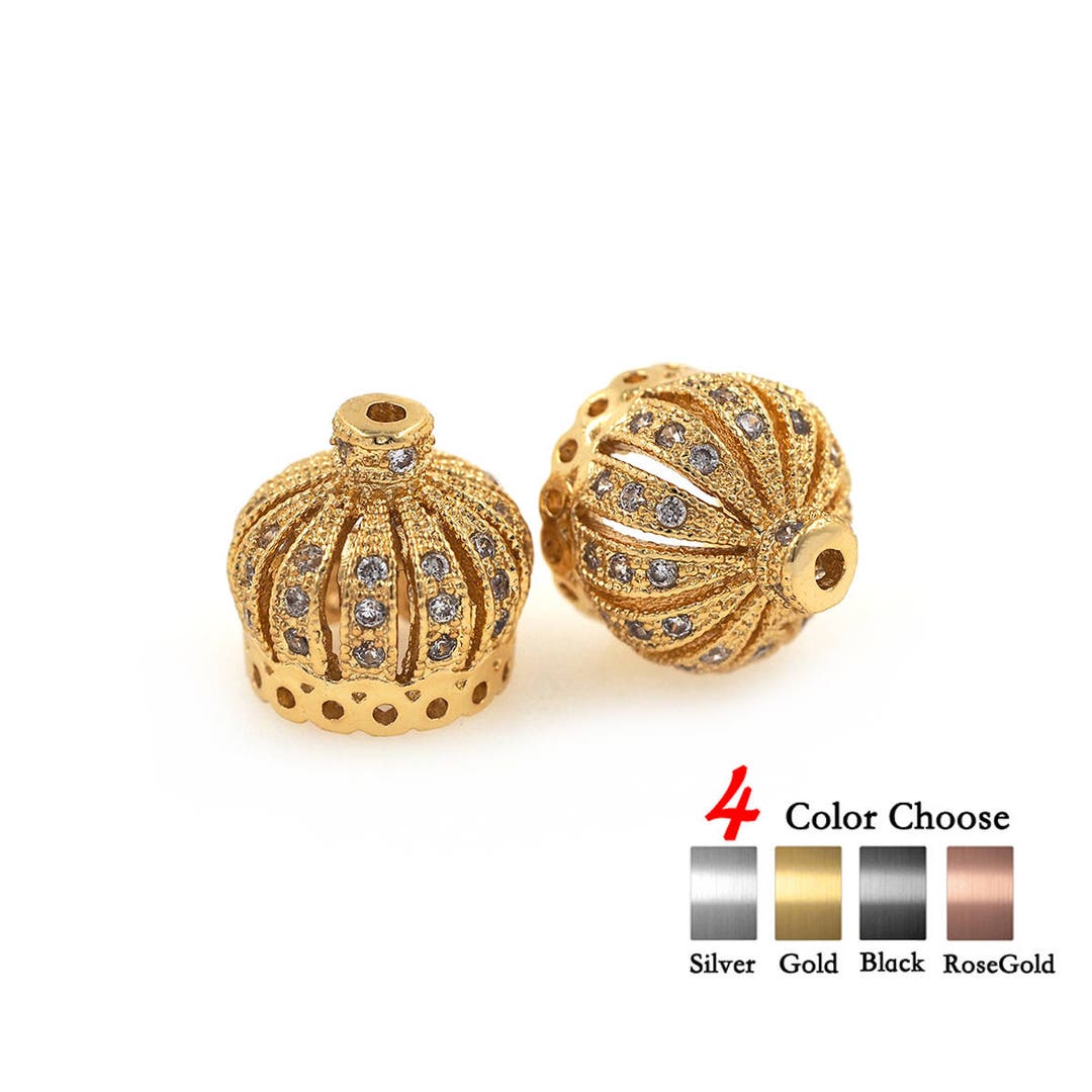 Crown Tassel Cap Brass Bead Caps for DIY Handmade Jewelry Making ...