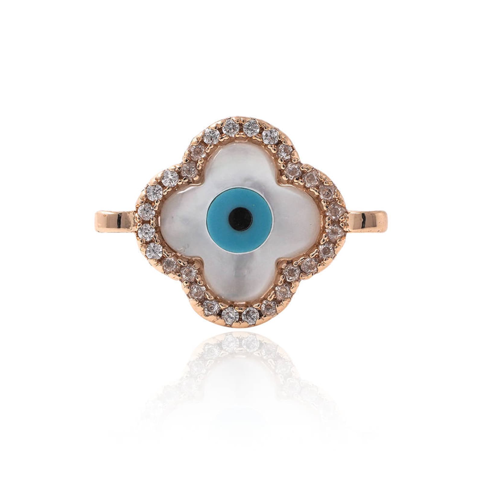 Stylish Shell Clover Evil Eye Connector for Women Bracelet/necklace ...