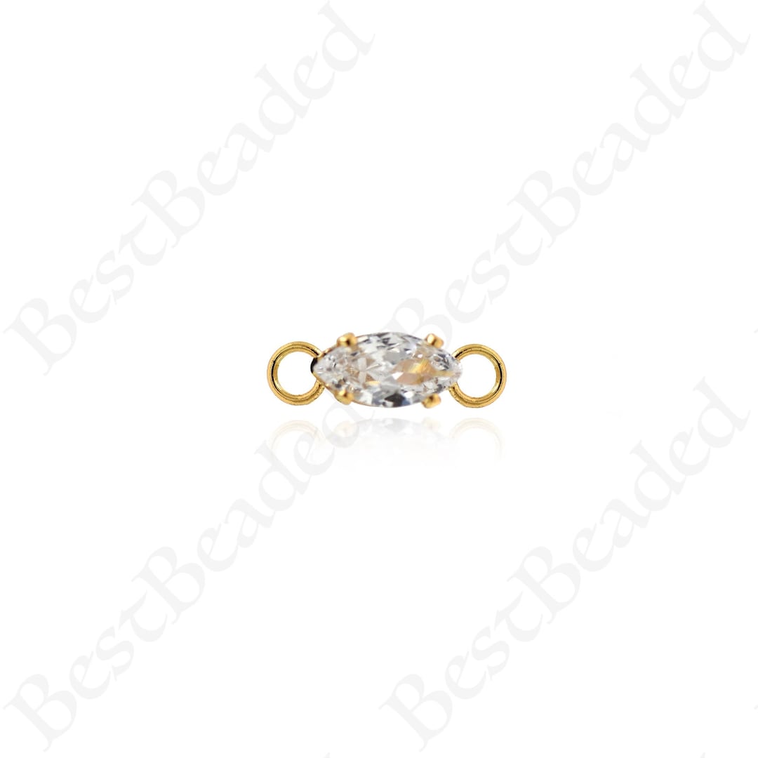 CZ Drop Zircon Connector , 18K Gold Filled Water Drop Zircon Connector ...