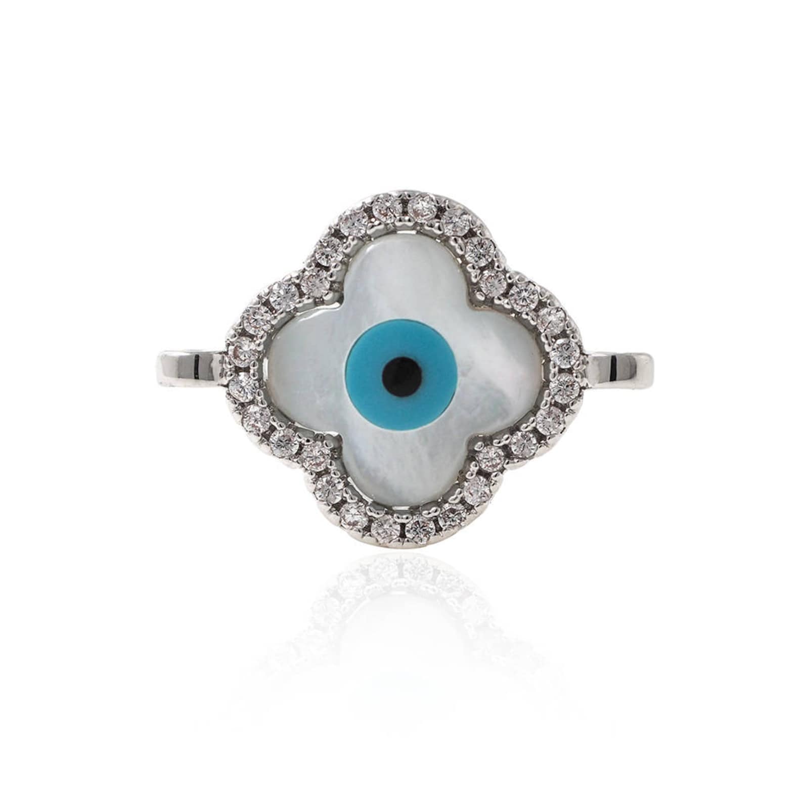 Stylish Shell Clover Evil Eye Connector for Women Bracelet/necklace ...