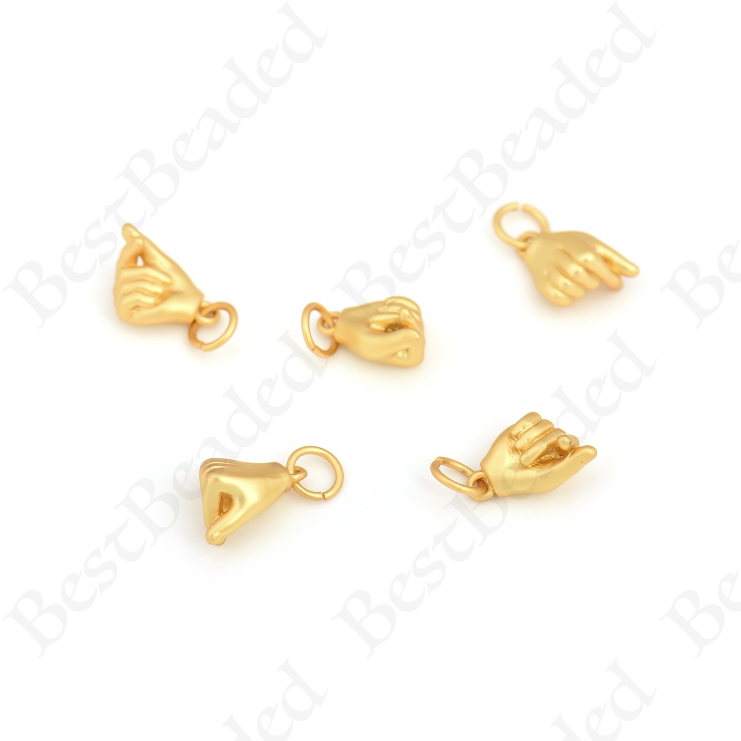 Gold Plated Hand Pendantkorean Hand Heart Gesture Charmlucky | Etsy