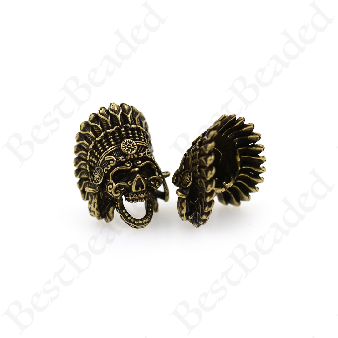 Indian Chief Skull Spacer Beads,paracord Bracelet Accessory,diy EDC ...
