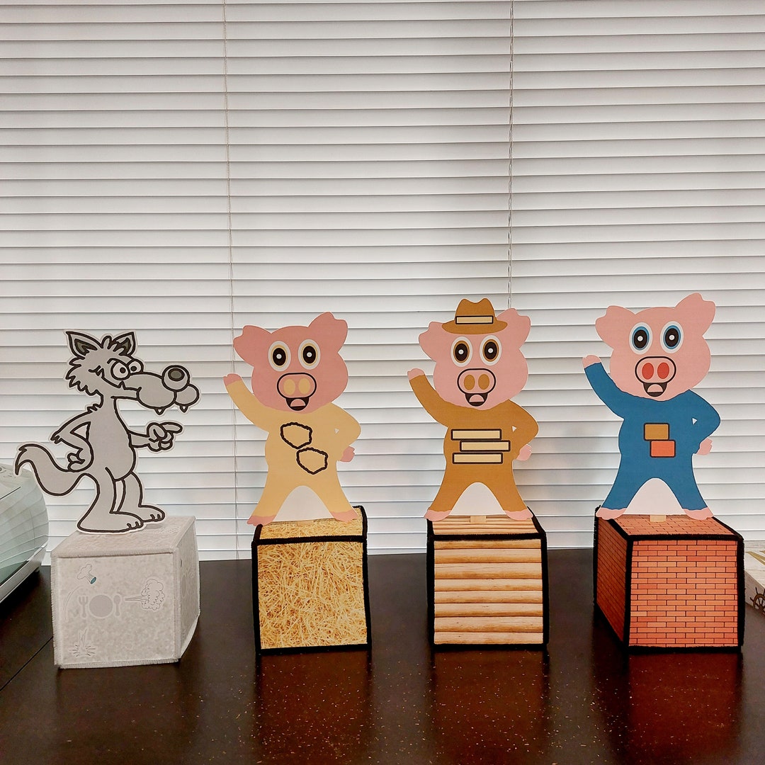 Three Little Pigs & Wolf (two Sided) - Etsy