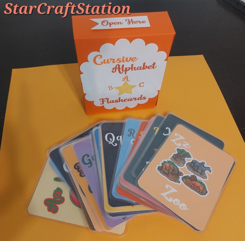 Cursive Alphabet Flash Cards - Etsy