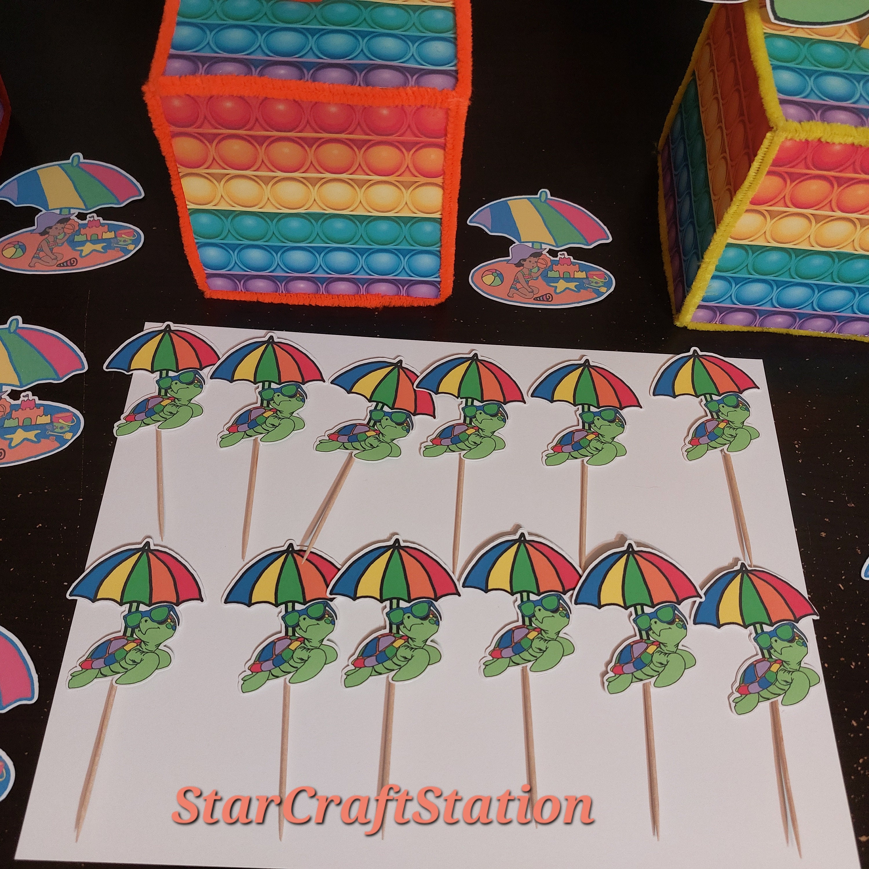 Rainbow Turtle Centerpiece Package - Etsy