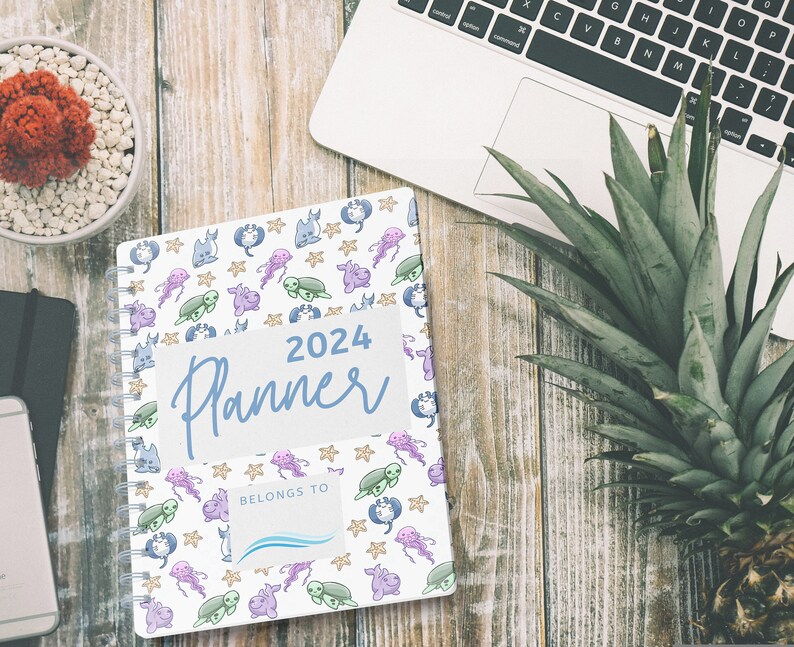 Ocean Theme Girl Planner 2024 Sea Kid Planner Calendar Monthly Weekly ...