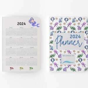 Ocean Theme Girl Planner 2024 Sea Kid Planner Calendar Monthly Weekly ...