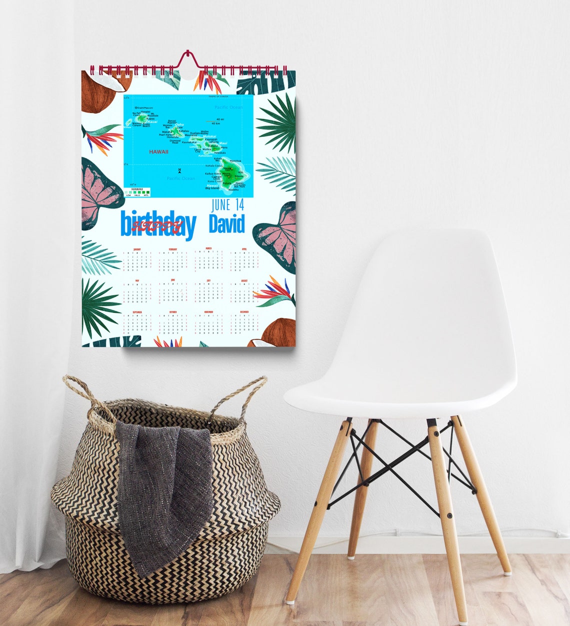 Personalized Hawaii Map Wall Calendar 2024 Monthly and Weekly Calendar ...