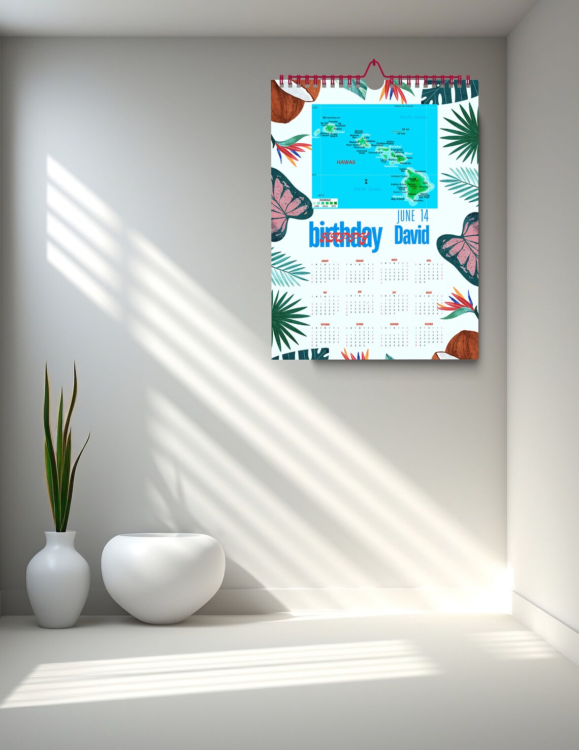 Personalized Hawaii Map Wall Calendar 2024 Monthly and Weekly Calendar ...