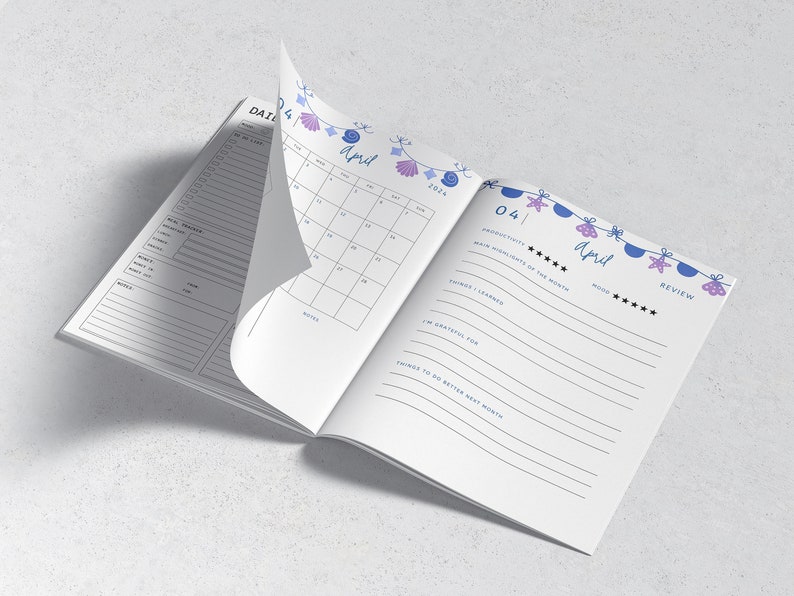 Ocean Theme Girl Planner 2024 Sea Kid Planner Calendar Monthly Weekly ...