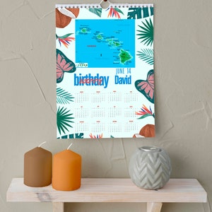 Personalized Hawaii Map Wall Calendar 2024 Monthly and Weekly Calendar ...