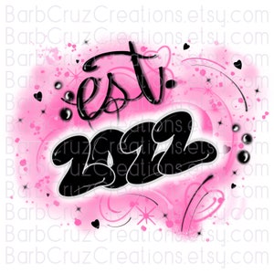 Airbrush Png, Est 2022, Light Pink, Retro, Graffiti, Hearts, Splatter ...