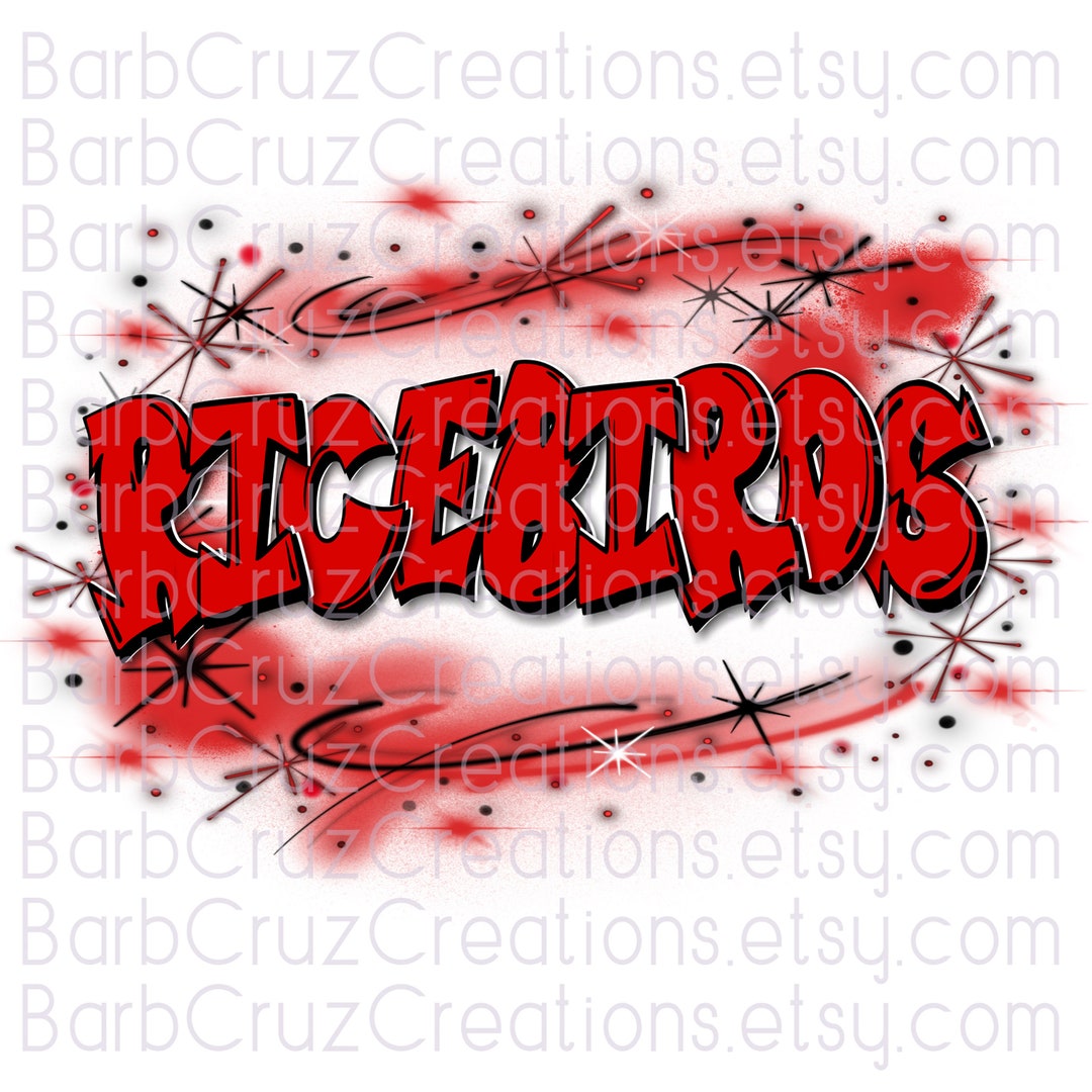 Airbrush Digital Image, Red Ricebirds, Team Spirit, Clipart, Airbrush ...